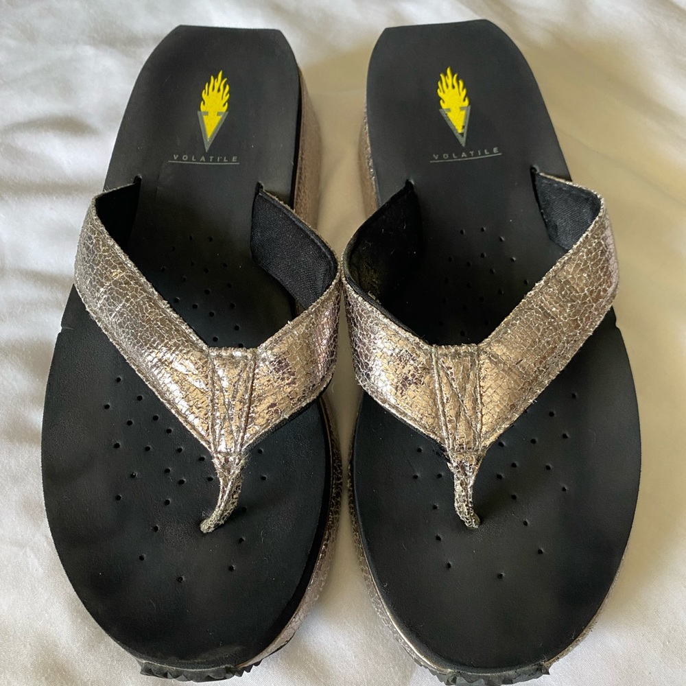 Volatile Wedge Flip Flops Sandals - Gem